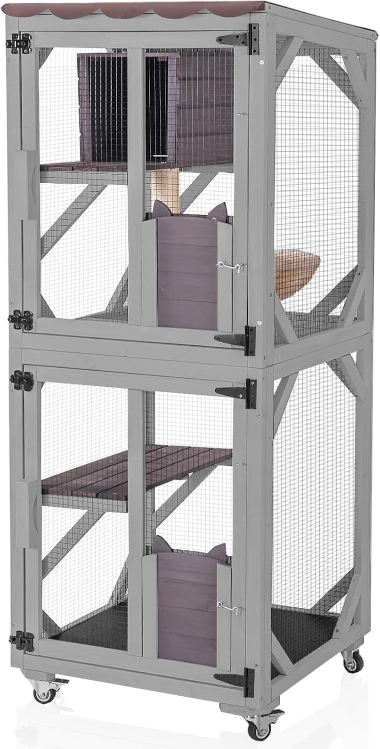 Aivituvin Cat Catio Outdoor Cat House Movable Large Enclosures on ...