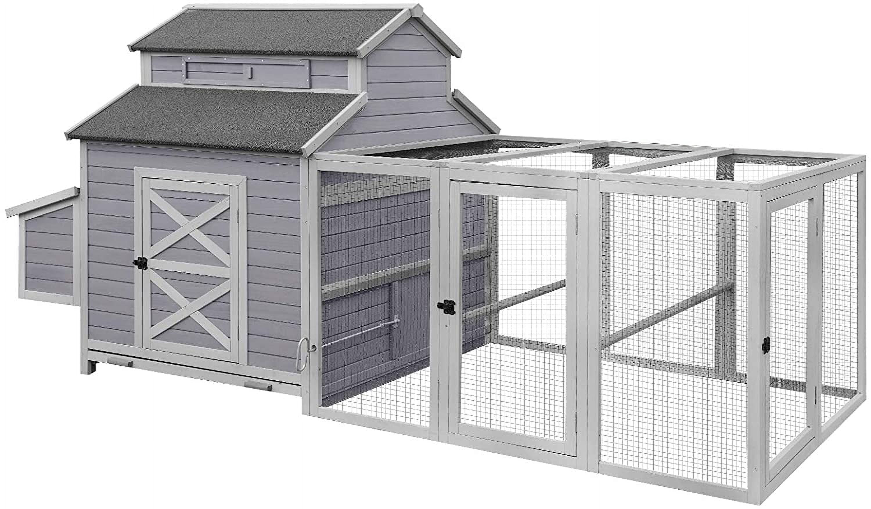 AIVITUVIN Extra Large Chicken Coop Wooden Hen House with Easy Run ...