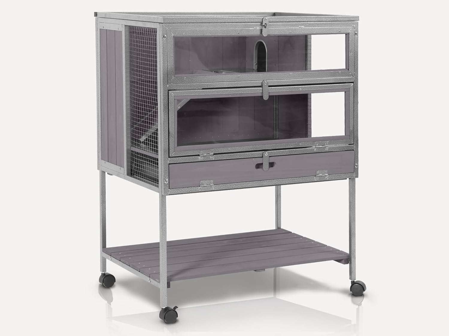 Aivituvin Guinea Pig Cage, Moveable Metal Frame Hamster Cage Anti ...