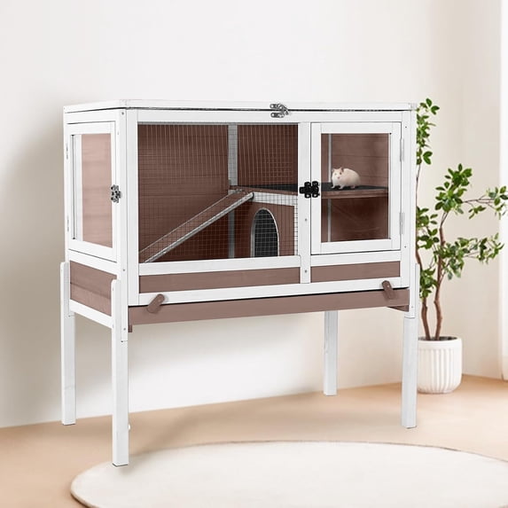 Aivituvin Guinea Pig Cage with Wooden Stand - Hamster Cage, Small ...