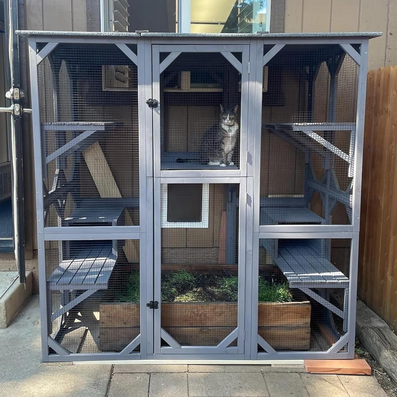 Aivituvin Catio Outdoor Cat Enclosure Large Walk in Window Cat House ...