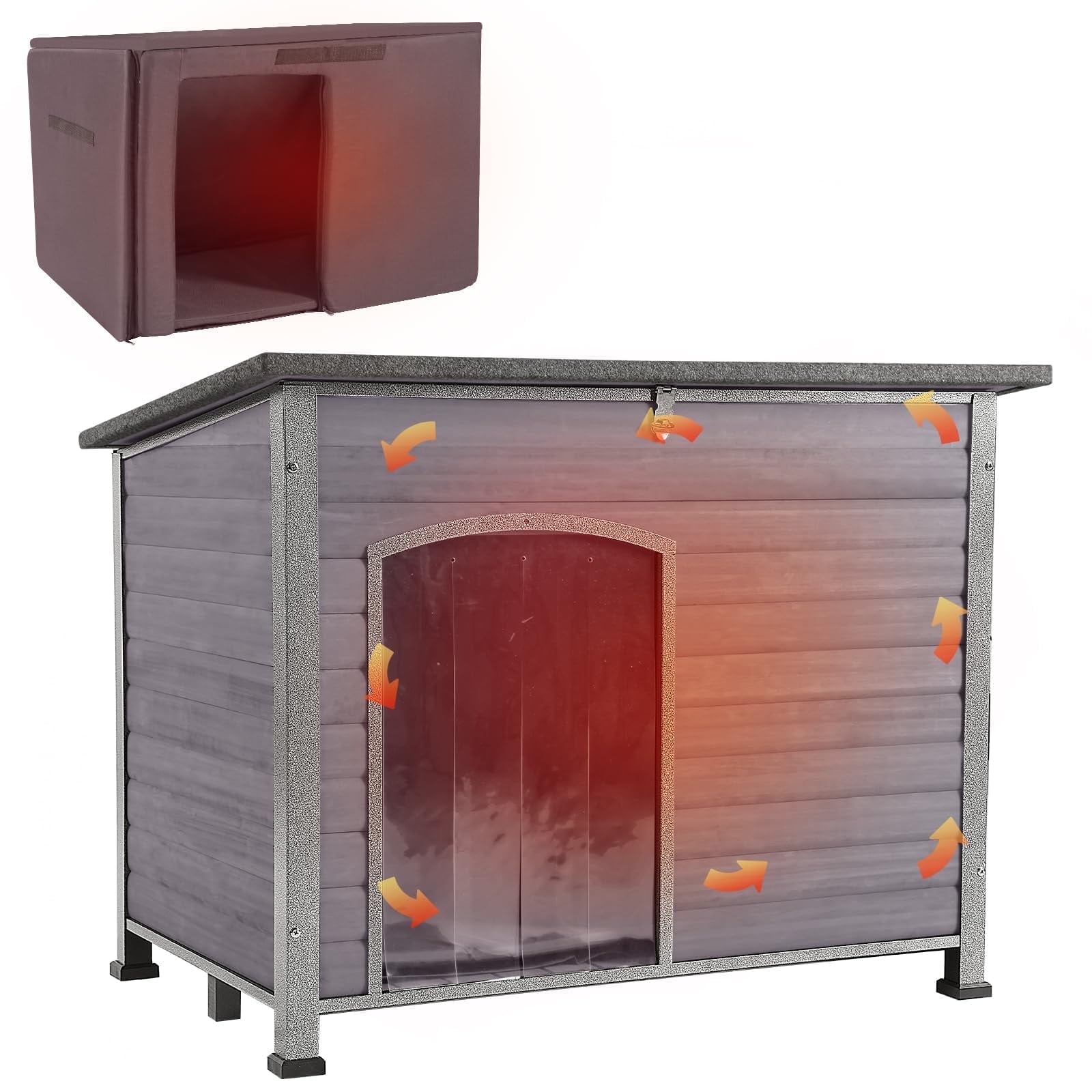 AIVITUVIN Heavy Duty Insulated Outdoor Dog House, Large Weatherproof ...