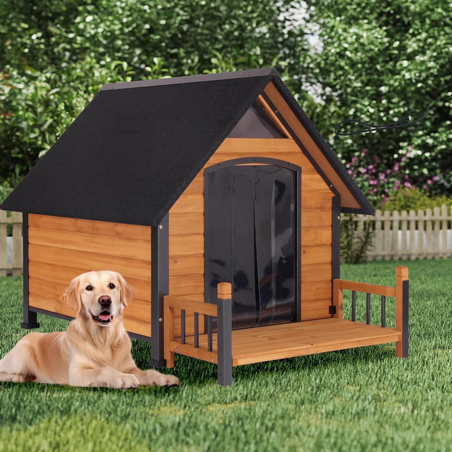 Aivituvin Large Dog House Outdoor Weatherproof with Porch, All-Metal ...