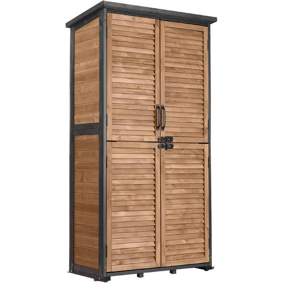 Aivituvin Outdoor Storage Cabinet Upgraded with Metal Frame Durable ...