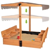 DEYGIA Outdoor Sandbox with Lid and Cover, 44 x 44 x 40.3 Inches, 31 lb ...