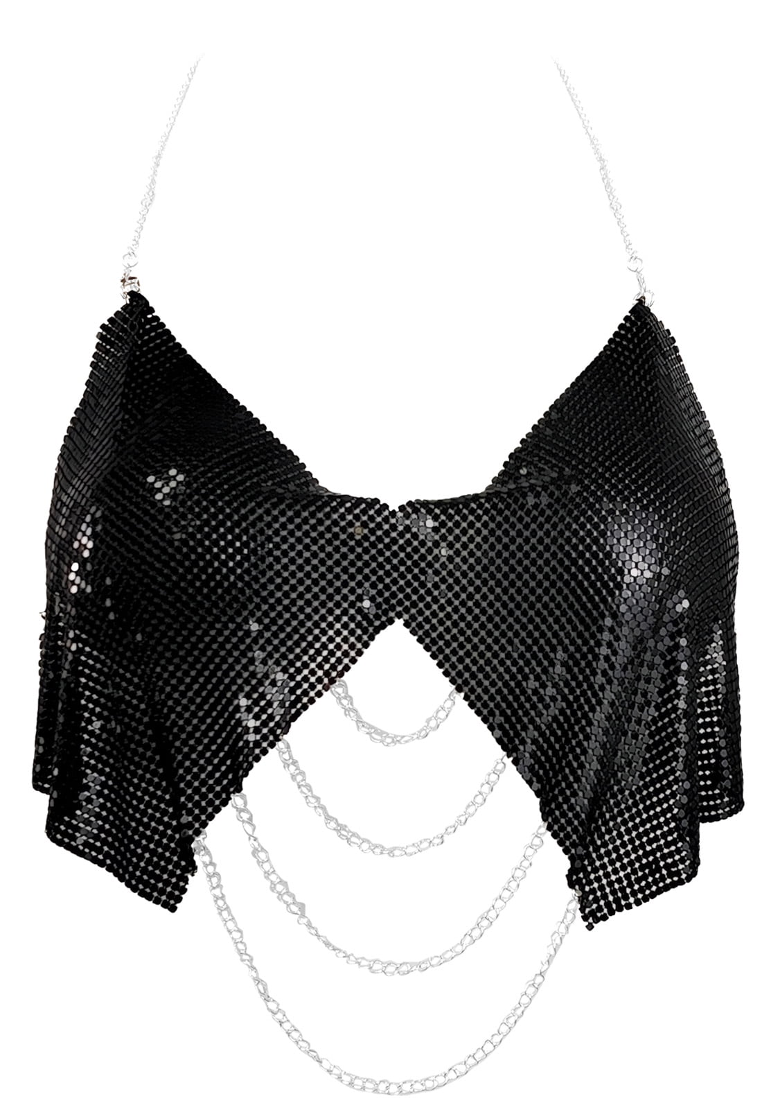 Aivtalk Womens Chainmail Tanks Metallic Sequin Tops Sparkle Backless ...