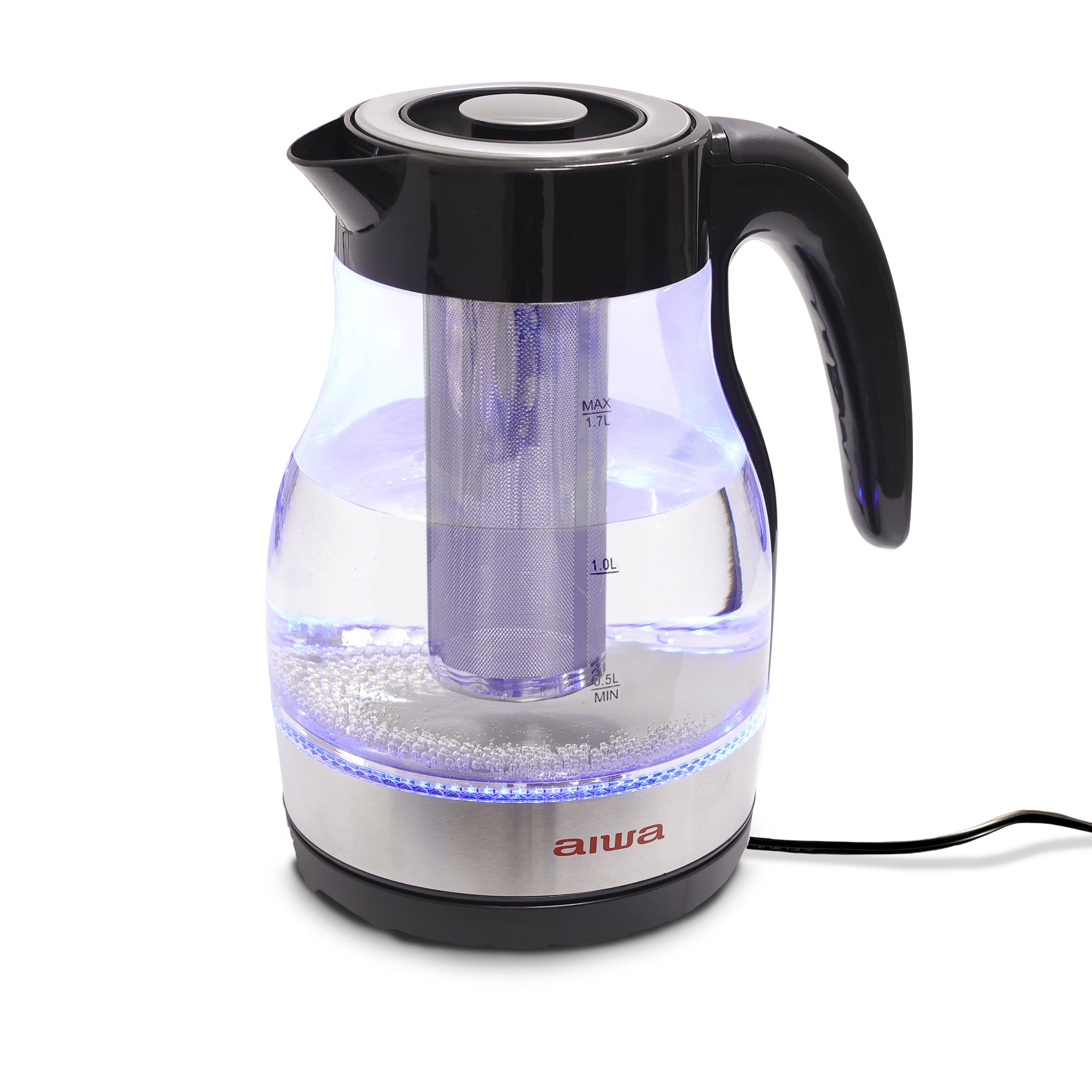 Aiwa 2 in 1 Black Infusion Kettle Boil and Brew with Removable ...