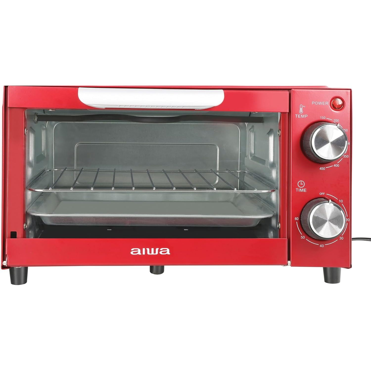 Aiwa 4-Slice Countertop Toaster Oven with Baking Tray, Bake Toast Cook ...