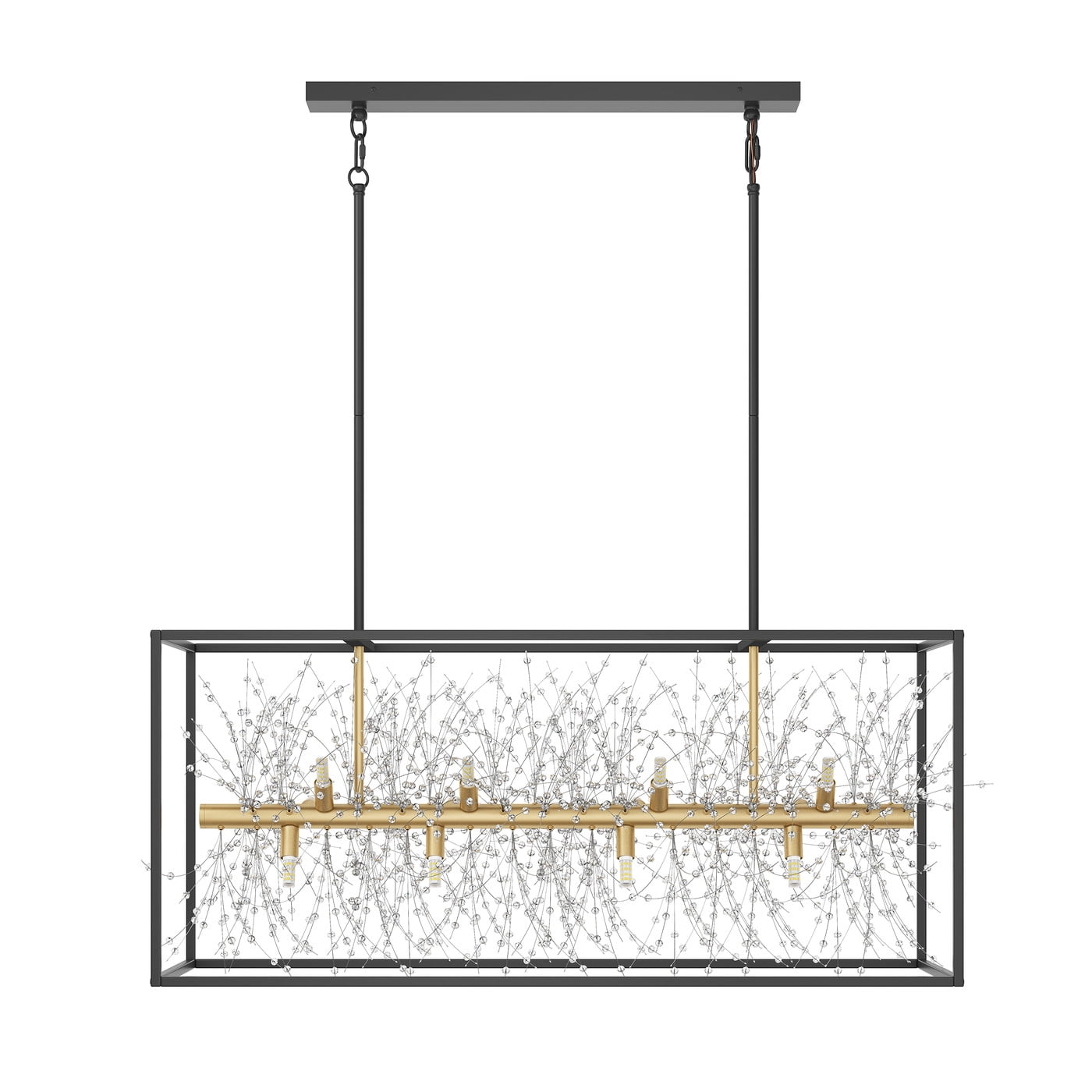 Aiwen 12-Light Crystal Pendant Light Novelty Modern Cage Ceiling Light ...