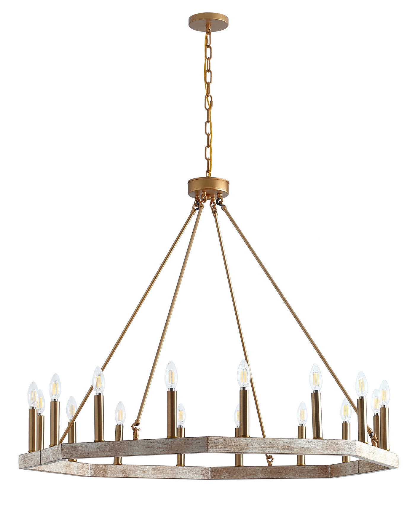 Aiwen 16 Lights Oversize Wagon Wheel Ceiling Lamp Industrial Modern ...