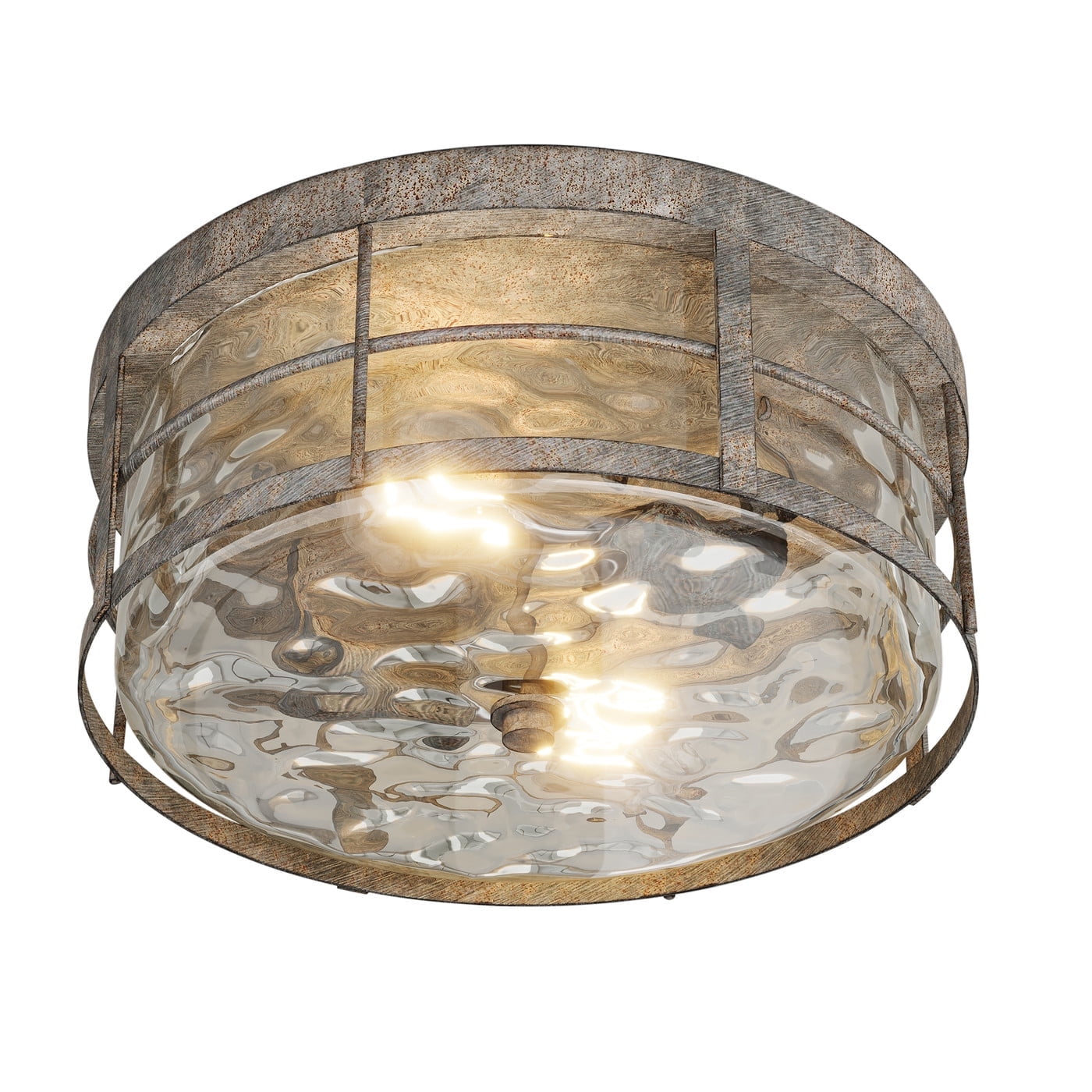 Aiwen 2-Light Imitation Rust Stone Grain Ceiling Lamp, Industrial ...