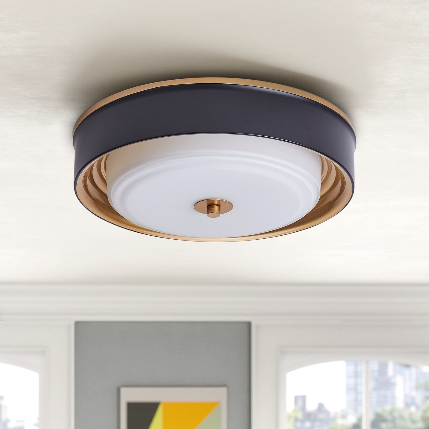 Aiwen 2 Light Modern Round Shade Flush Mount Ceiling Lamp Home Decor ...