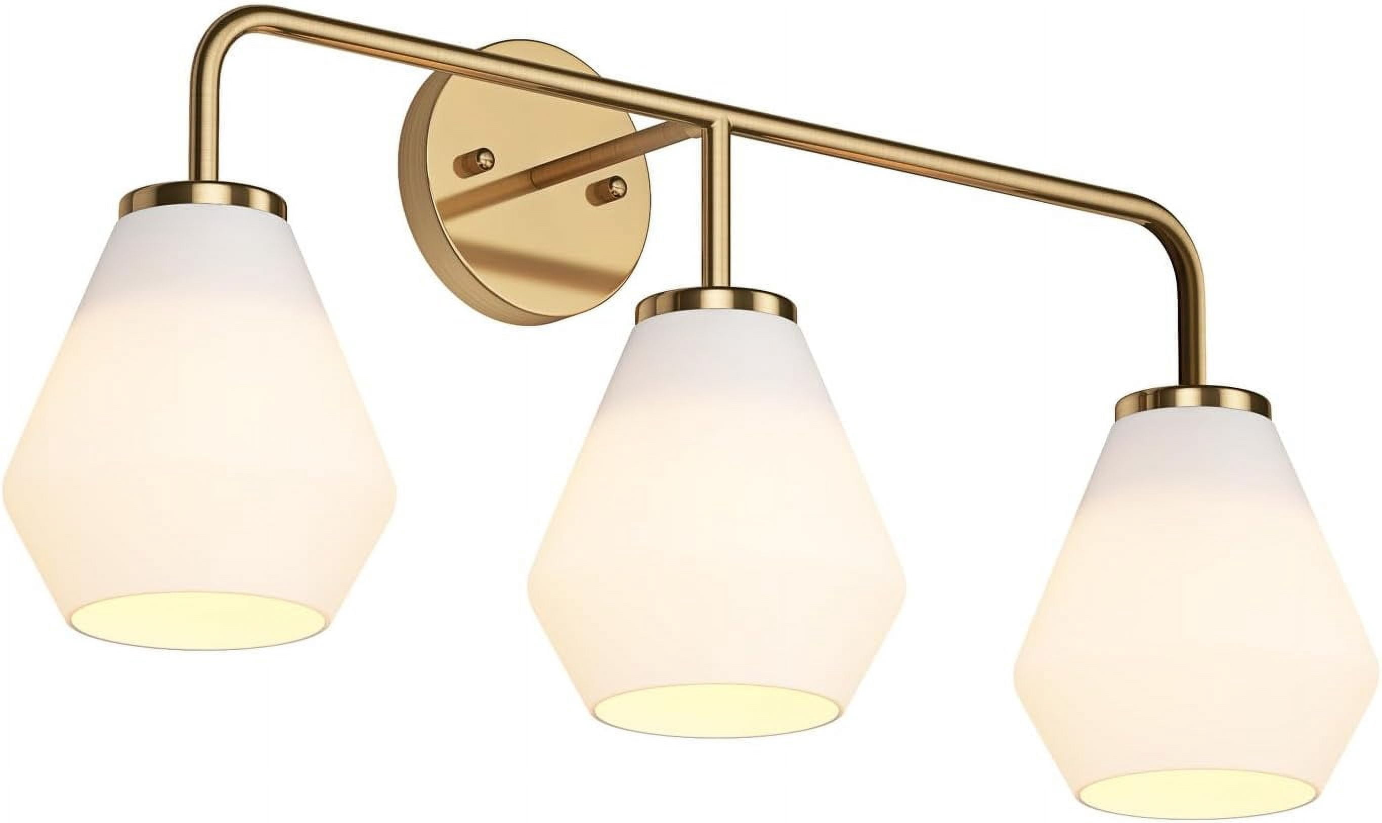 Aiwen 3-Light Modern Bathroom Light Fixtures Gold, 26.37 in Rustproof ...