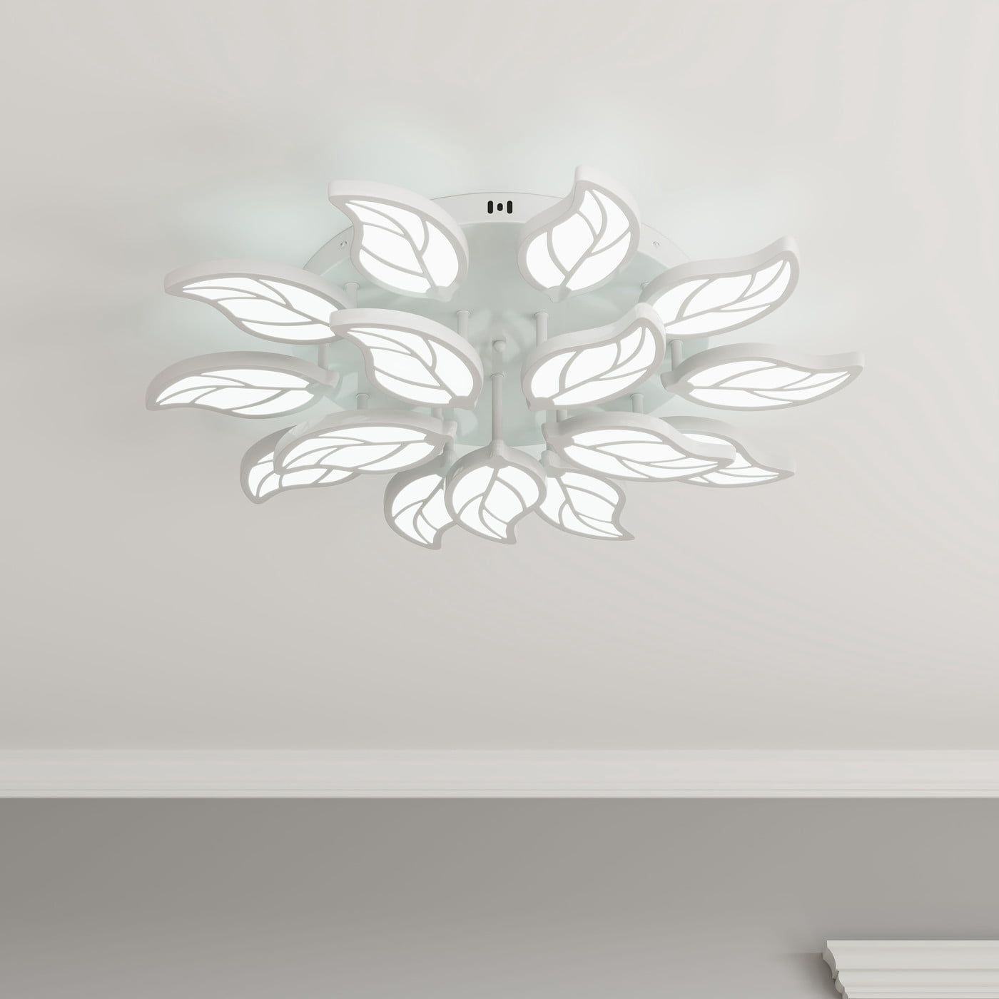 Aiwen Acrylic LED Geometric Ceiling Lamp Novelty Leaf Pattern Modern ...