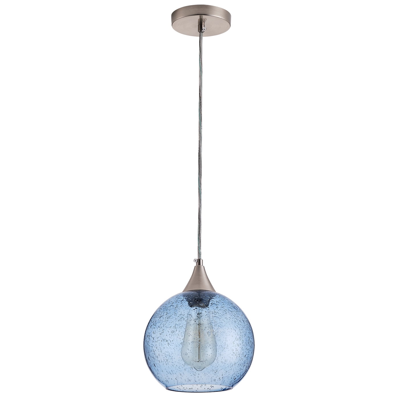 Aiwen Blue Glass Pendant Light, Modern Hanging Fixture, Adjustable ...