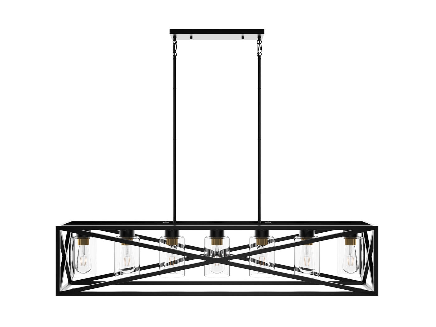 Aiwen Elegant 7 Lights Rectangle Chandelier Classic Pendant Light ...