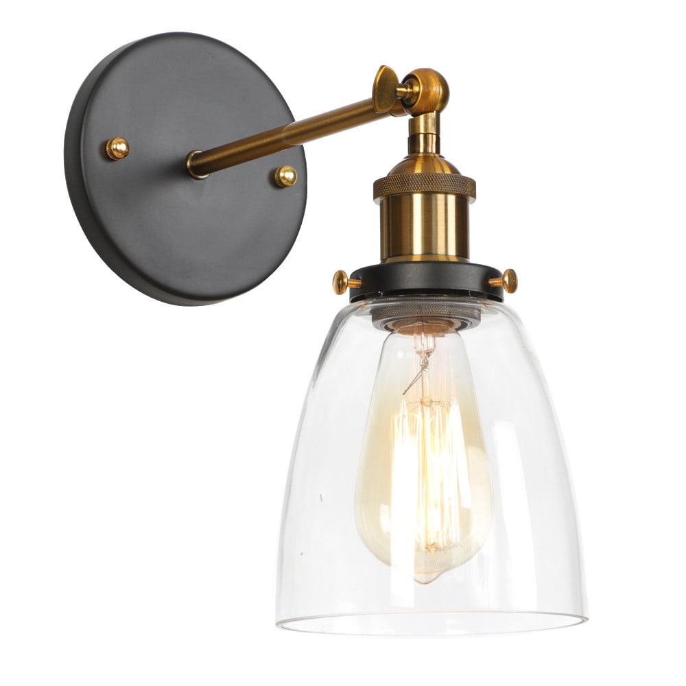 Aiwen Glass Modern Light Fixture Industrial Wall Sconce Vintage Style ...