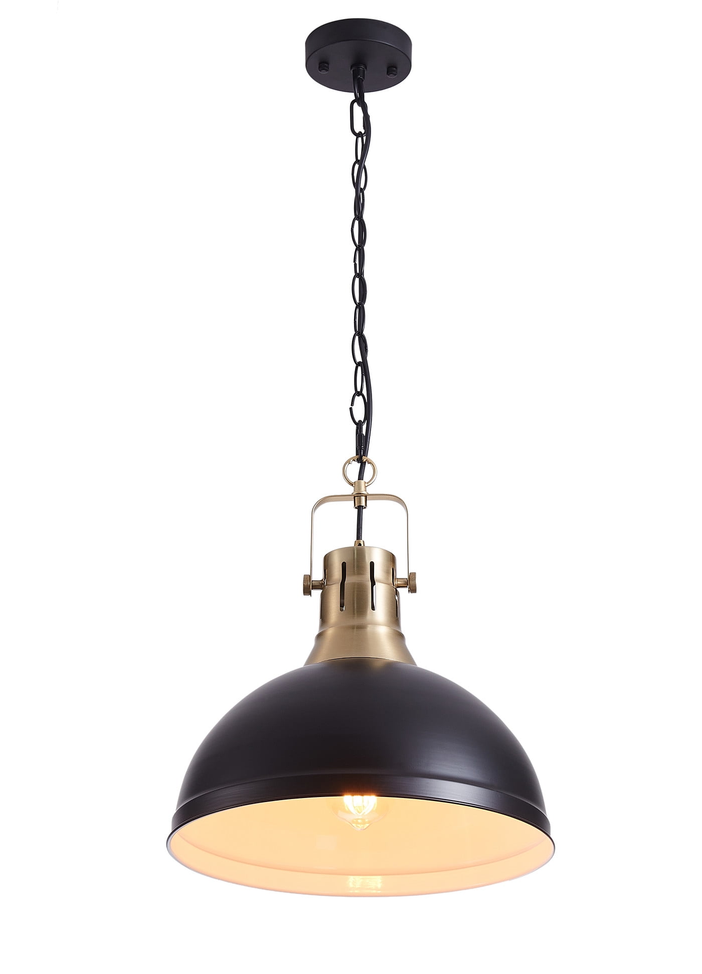 Aiwen Matte Black Metal Dome Shade Pendant Lamp Classic Home Decor ...