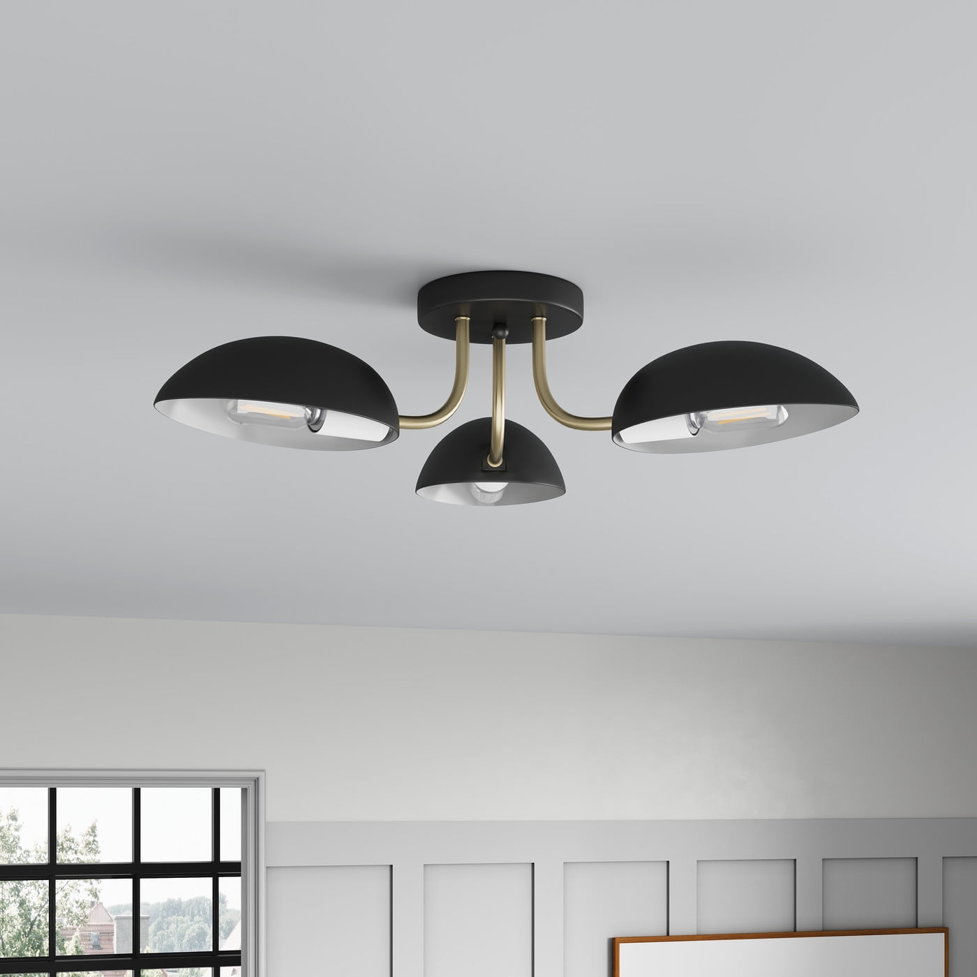 Aiwen Modern 3-Light Semi Flush Mount Ceiling Light Fixture with Metal ...