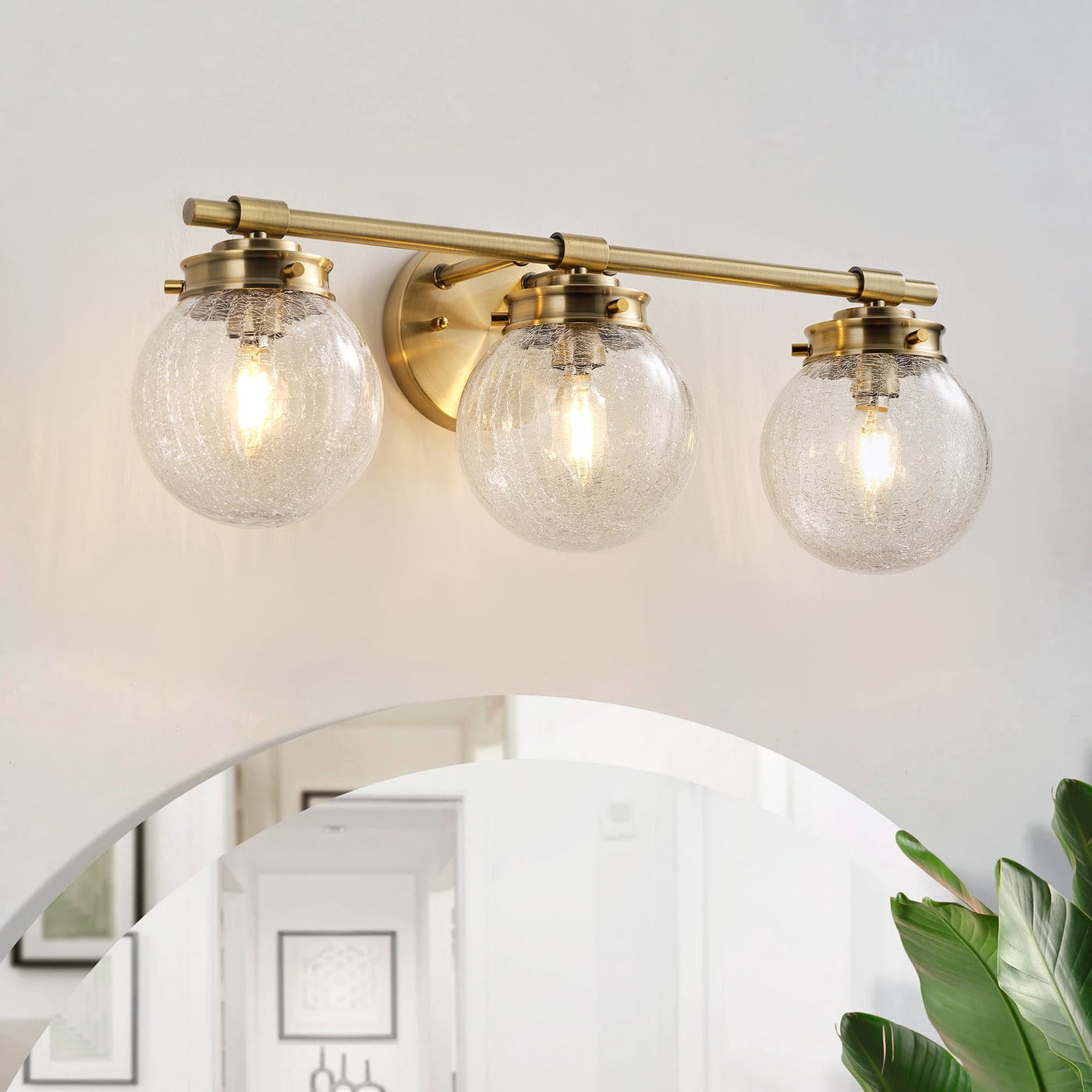 Aiwen Modern Gold Bathroom Light Fixture over Mirror 3-Light Globe ...