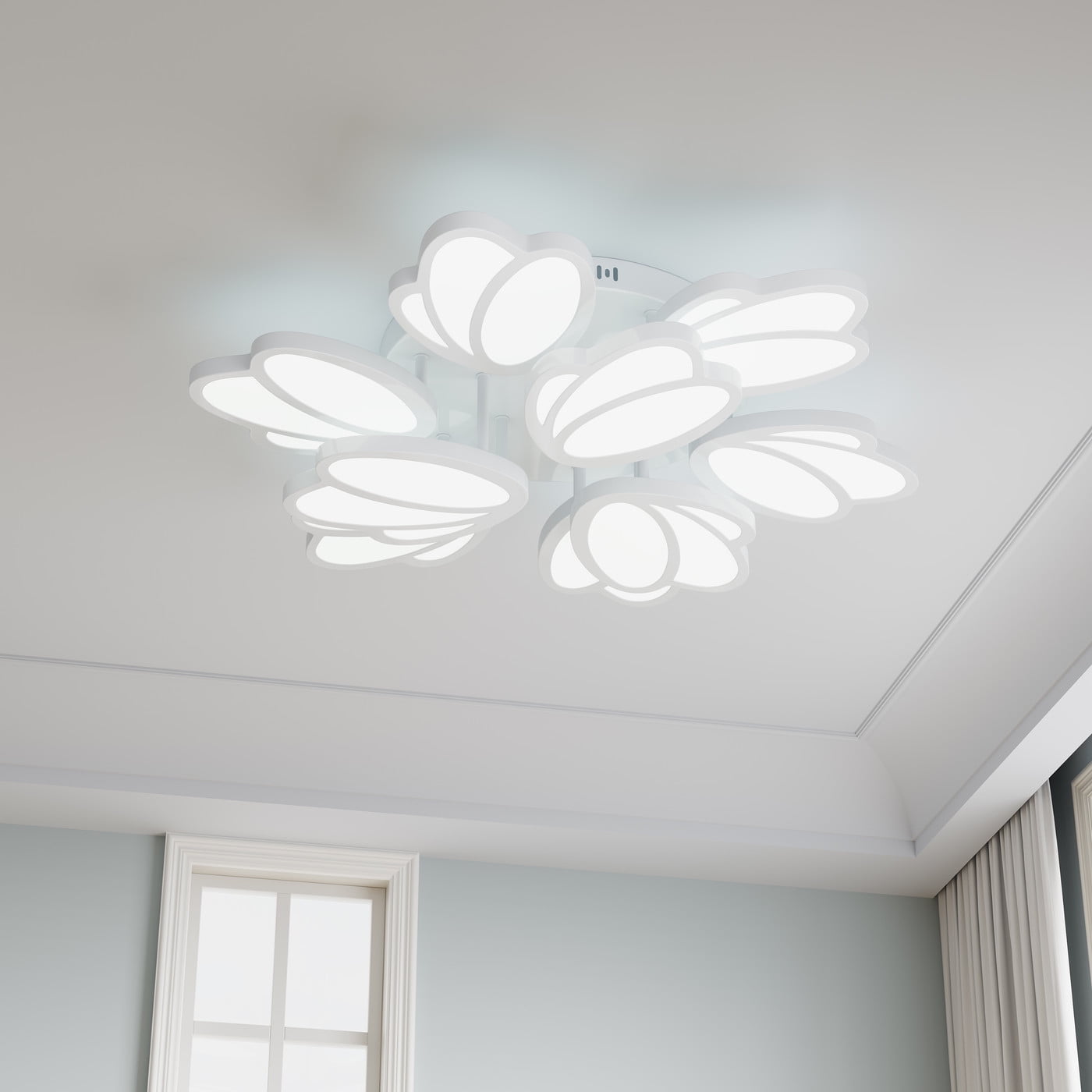 Aiwen Novelty LED Ceiling Light White Petals Acrylic Flower Design ...