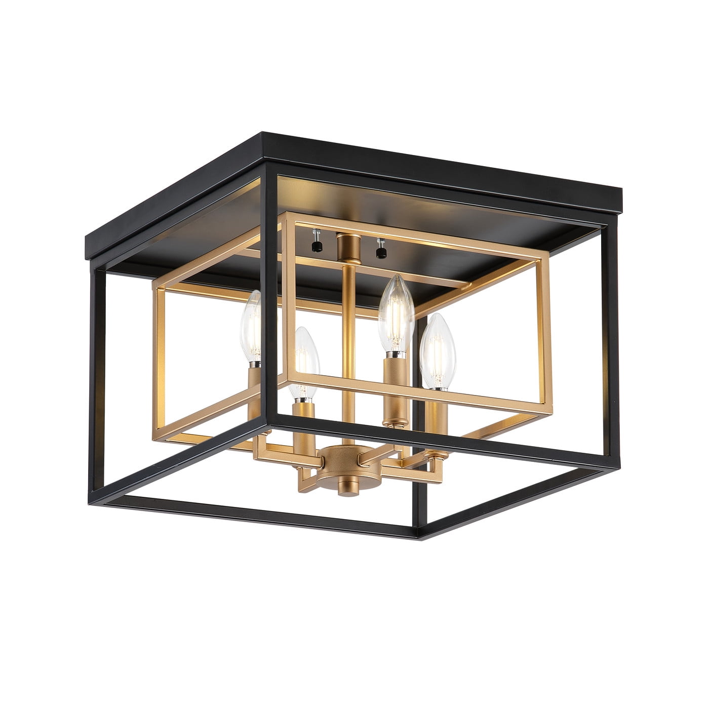 Aiwen Novelty Square Ceiling Lamp Industrial Matte Black Flush Mount ...