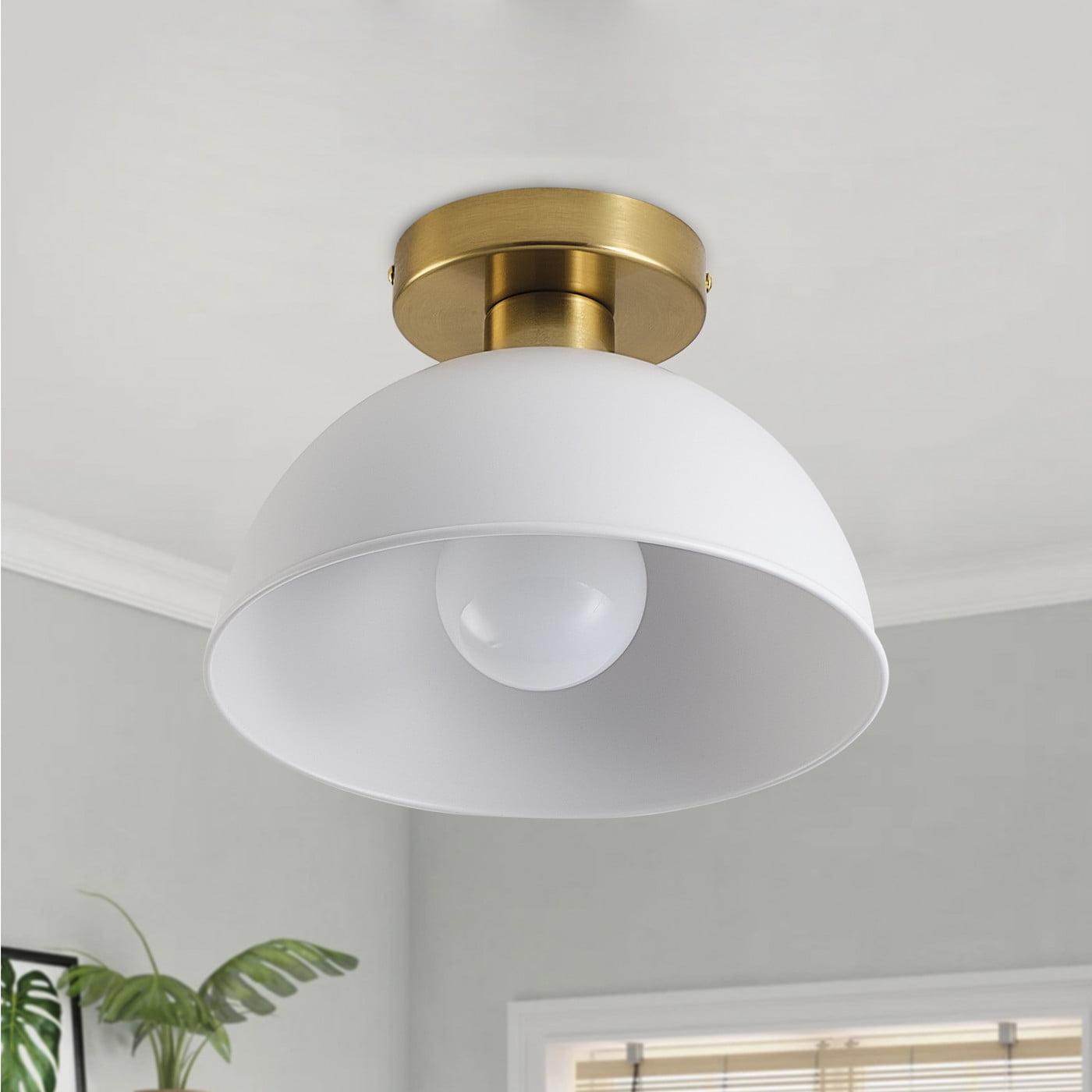 Aiwen Semi Flush Mount Ceiling Light Rustic White Ceiling Lighting ...