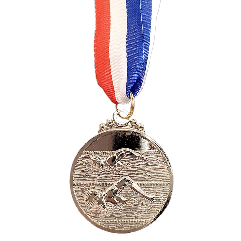 Aixig 5cm Swimming Medal Award Medals with Neck Ribbon Gold/Silver ...