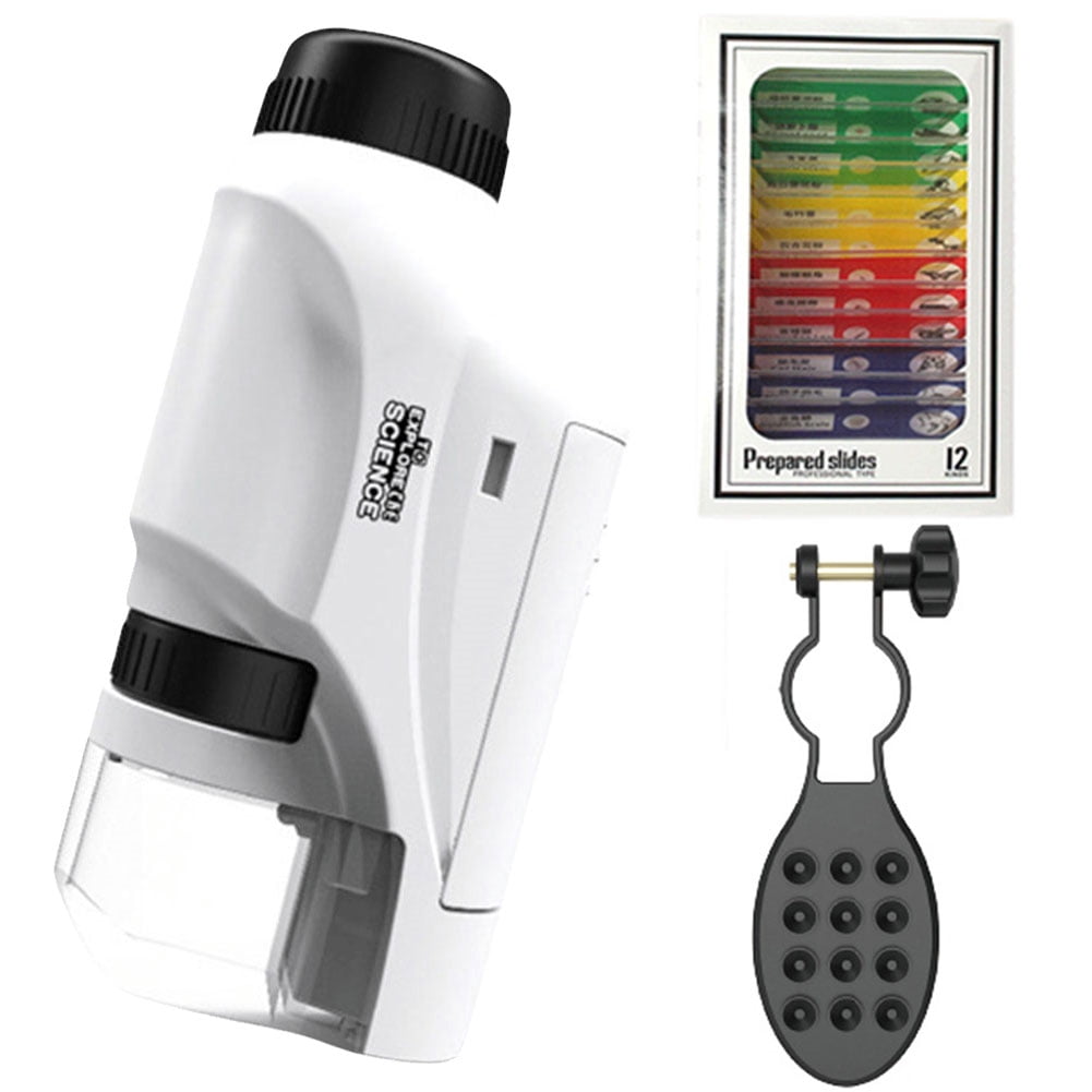 Aixig Pocket Microscope, 60-120x Handheld Microscope Kit with LED Light ...