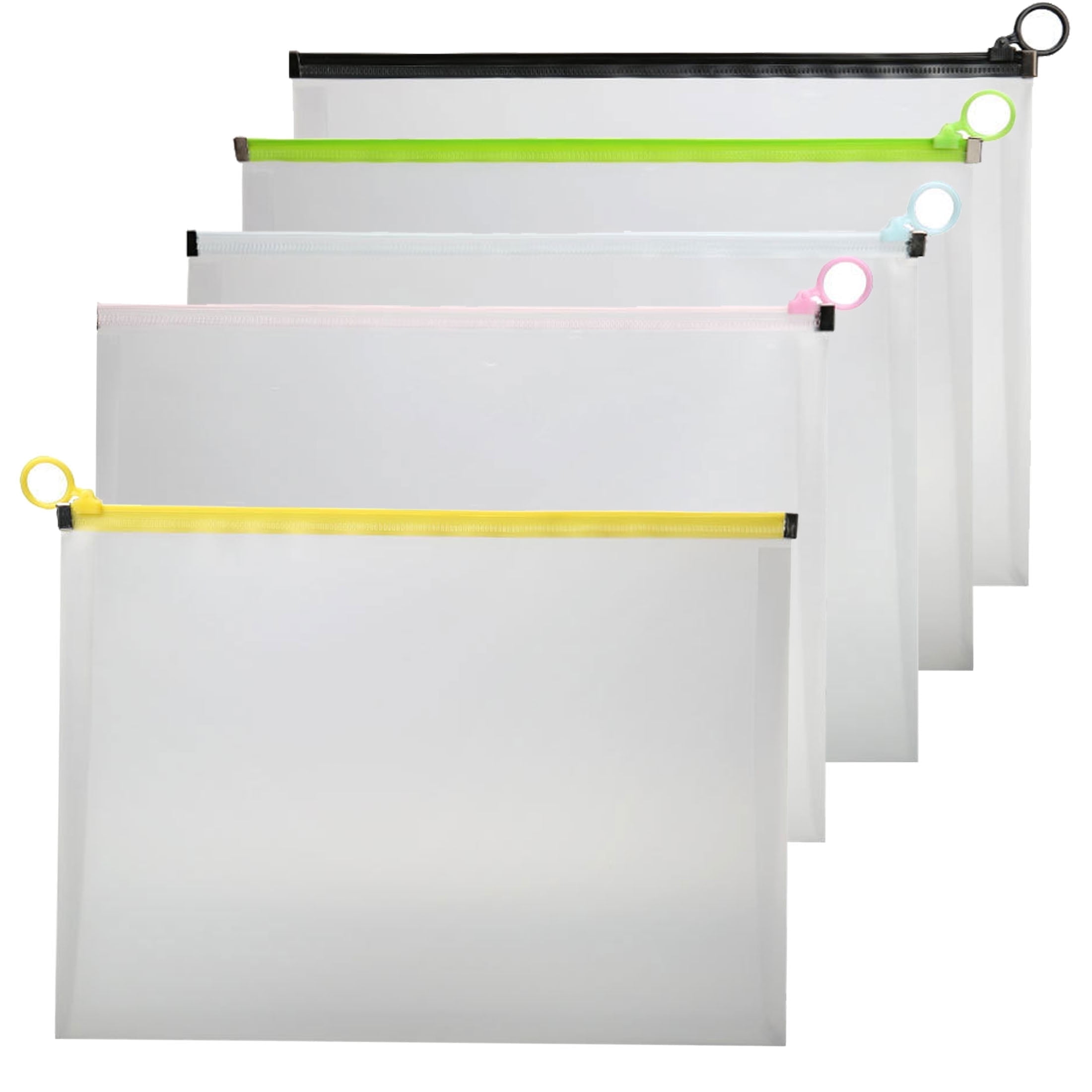 Aixiny Plastic Zipper Folder 8x11 Classification Multicolor 5-Pack ...
