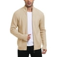 Aiyino Mens Cardigan Sweaters Full Zip Up Stand Collar Slim Fit Casual