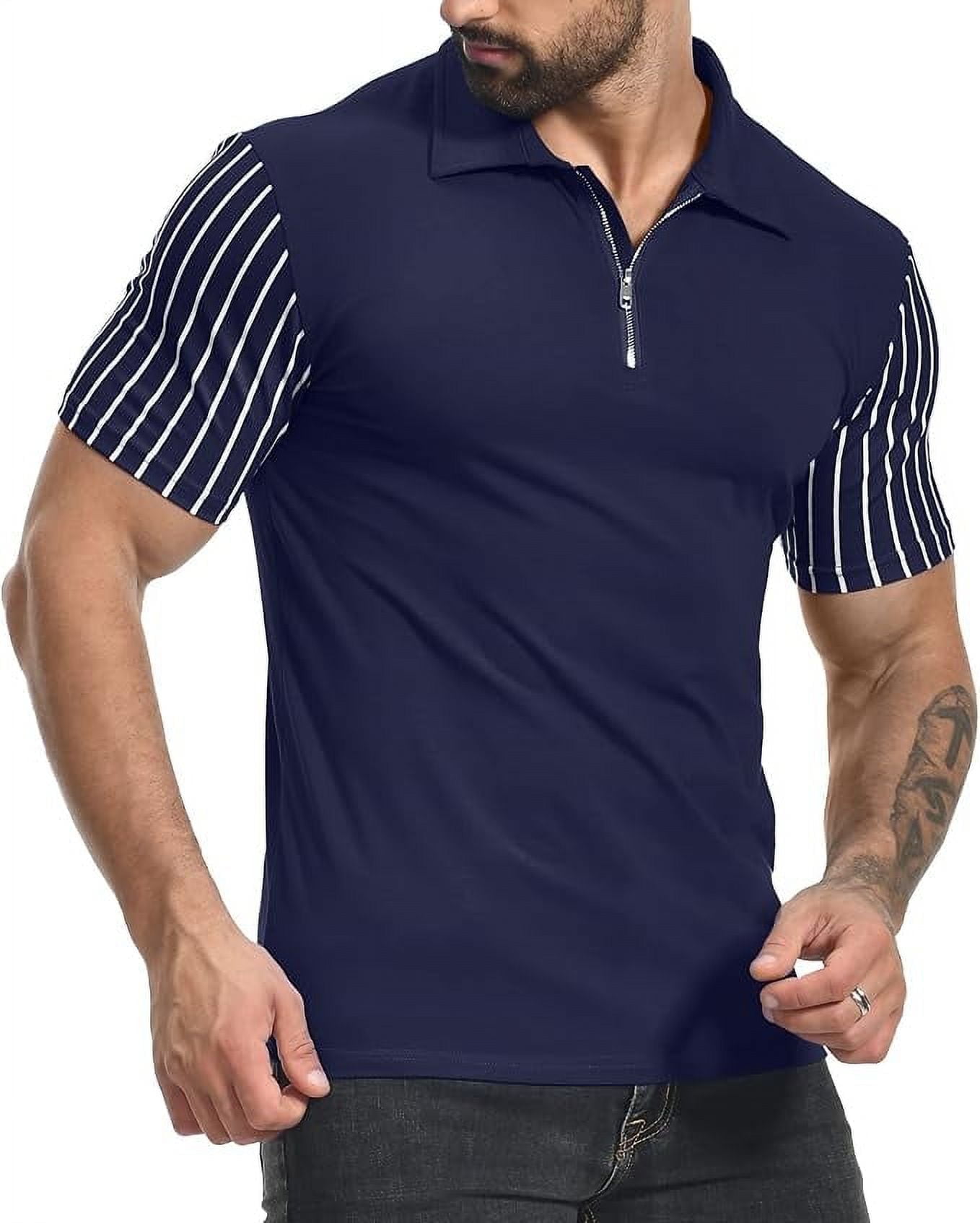 Aiyino Sport Men's Polo Shirt, Men's Cool DRI Moisture-Wicking ...