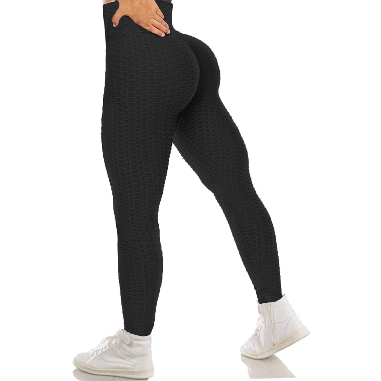 Aiyino Womens High Waist Yoga Pants Tummy Control Slimming Booty