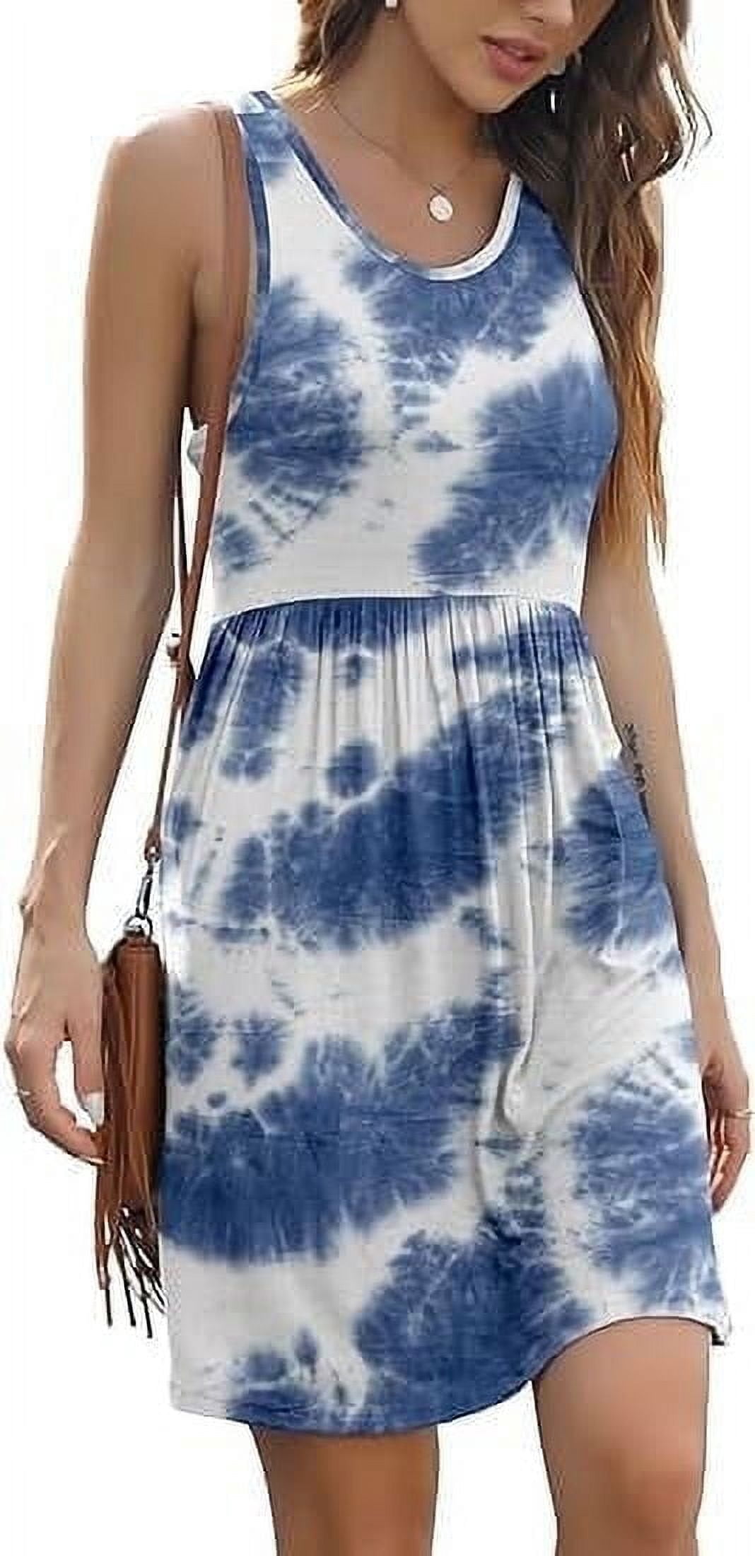 Aiyino Women's Sleeveless Summer Casual Sundress Short Dress With ...