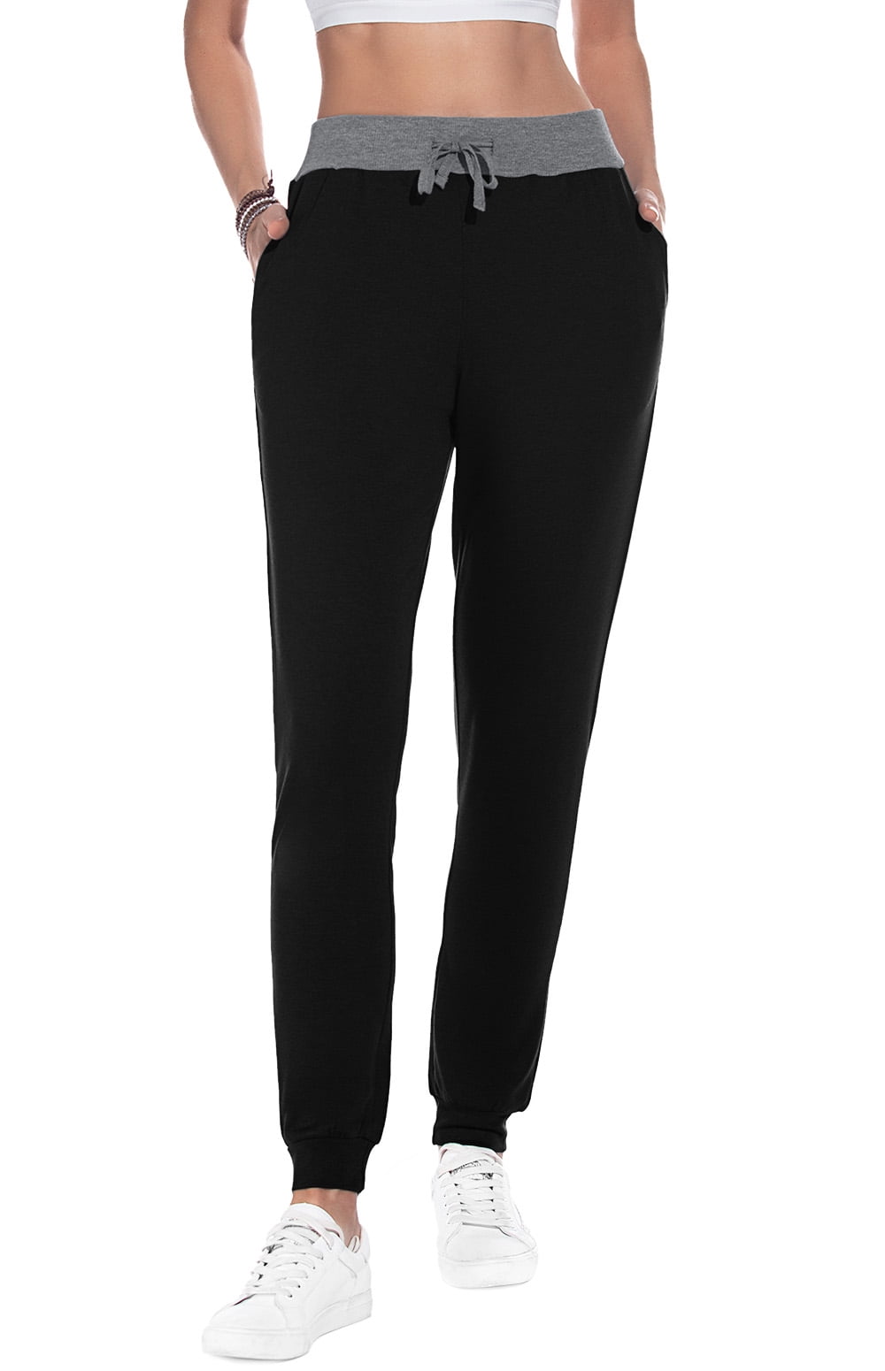 Aiyino Women's Stretch Sweatpants Cozy Joggers Pants Tapered Active ...