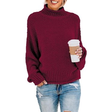 MOSHU Oversized Sweaters for Women Cable Knit Chunky Pullover Sweater ...
