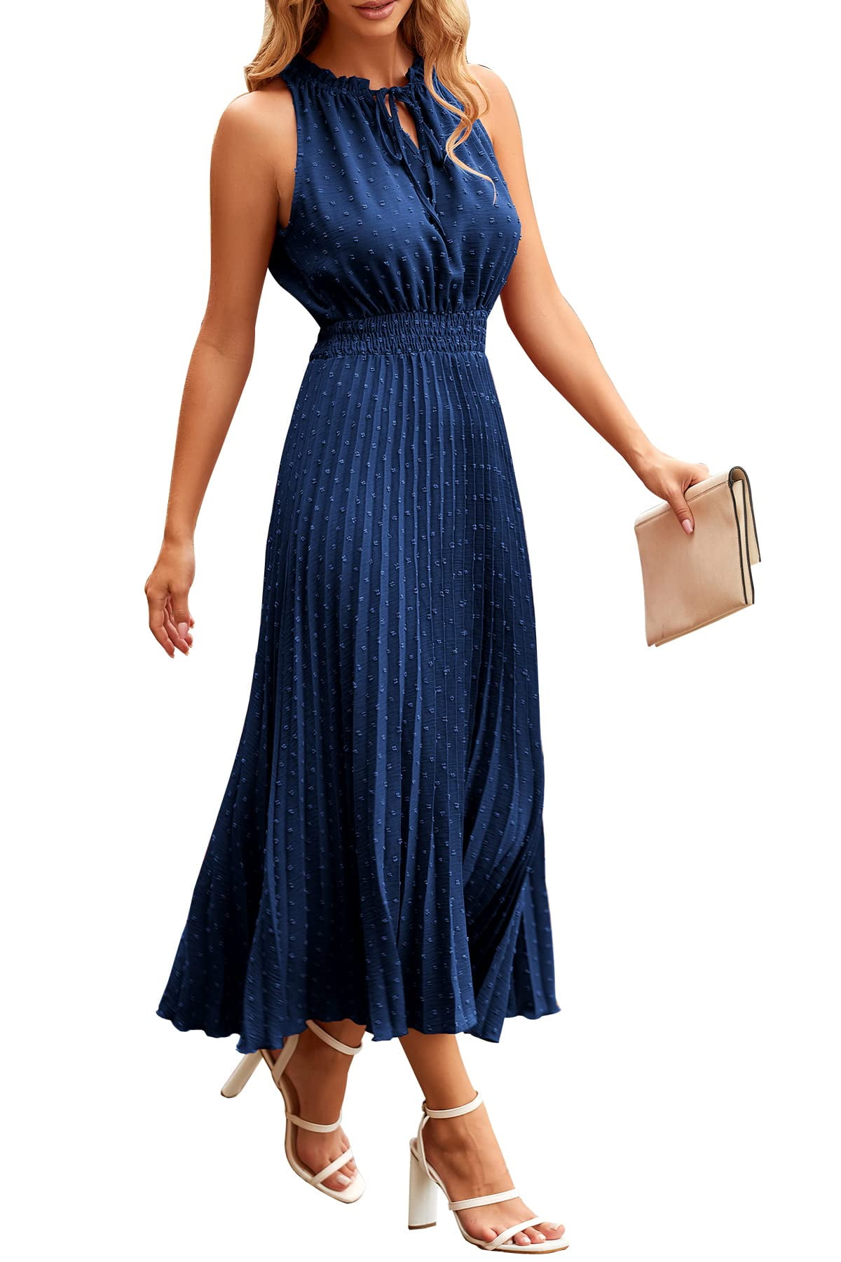 Aiyino Women's Bohemian Sleeveless Maxi Long Dress Summer Casual Round ...