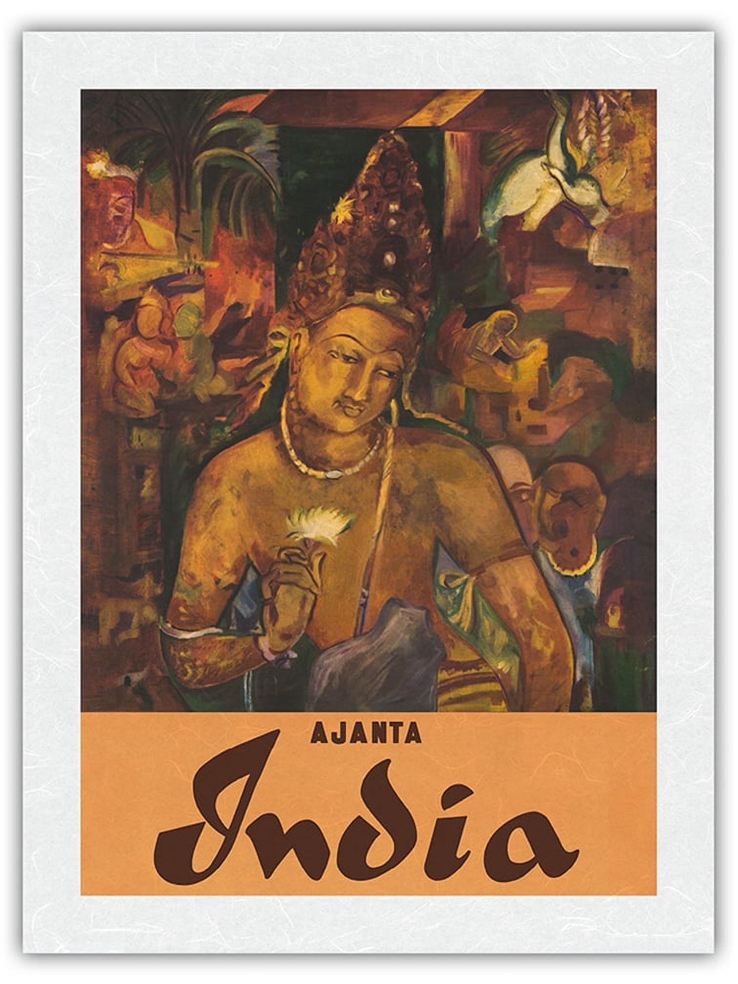 Ajanta Caves India - Ancient Painting of Bodhisattva Padmapani ...