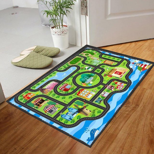 Ajauxi 80*160cm Children Carpet Parking Lot Climbing Mat Game Traffic ...