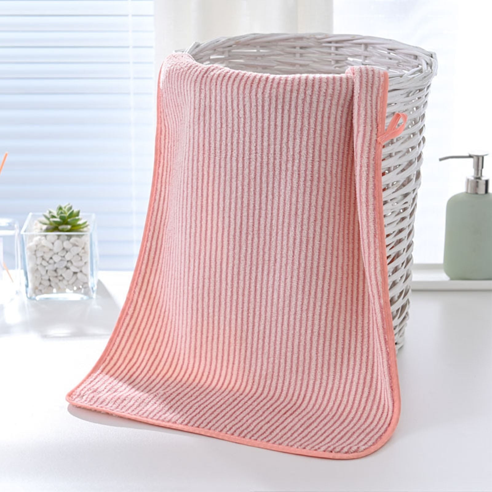 Ajauxi Coral Velvet Soft Absorbent Bath Towels for Adults Face, Wavy ...