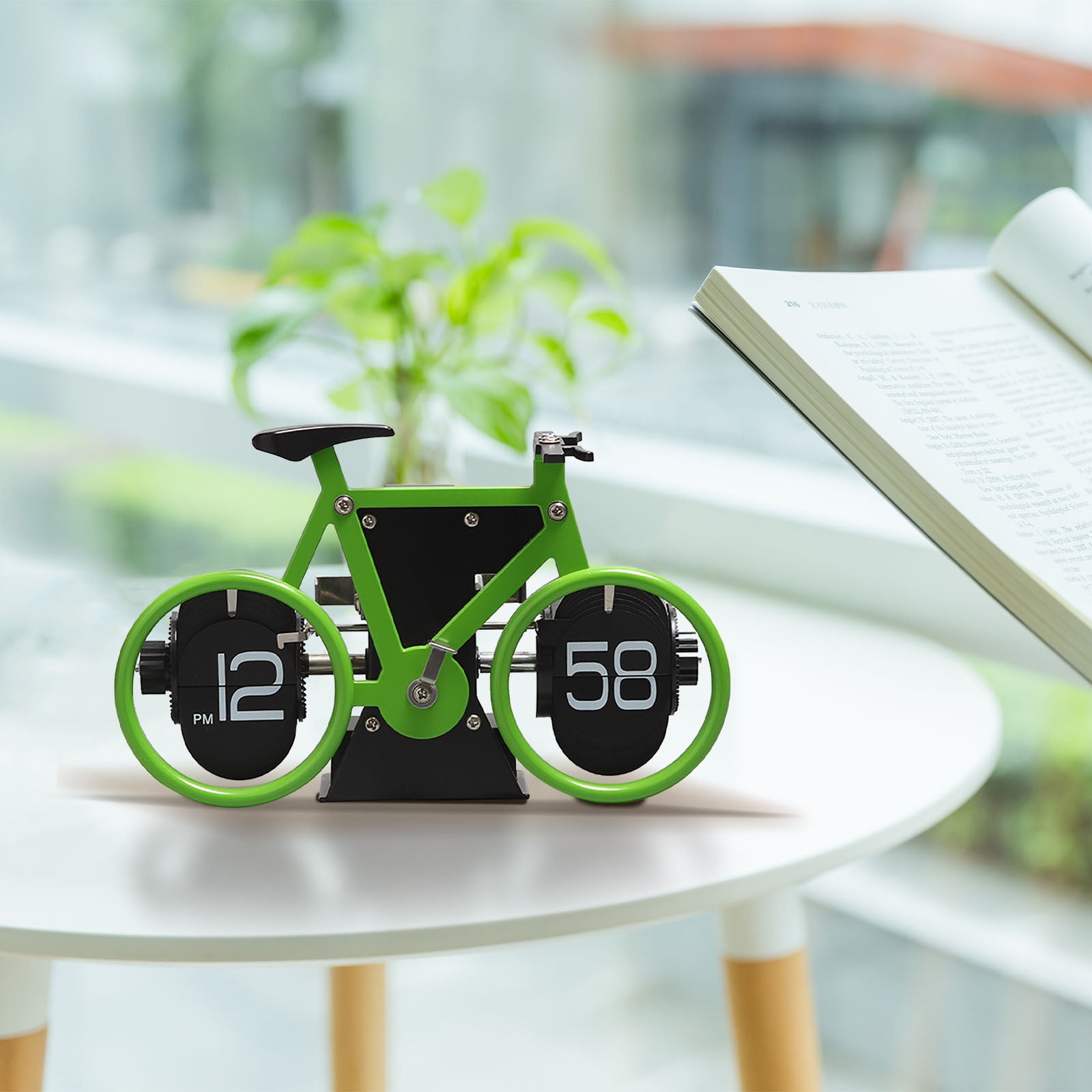 Ajauxi Mechanical Digital Flip Clock,Bicycle Page Turner Clock,Bicycle ...
