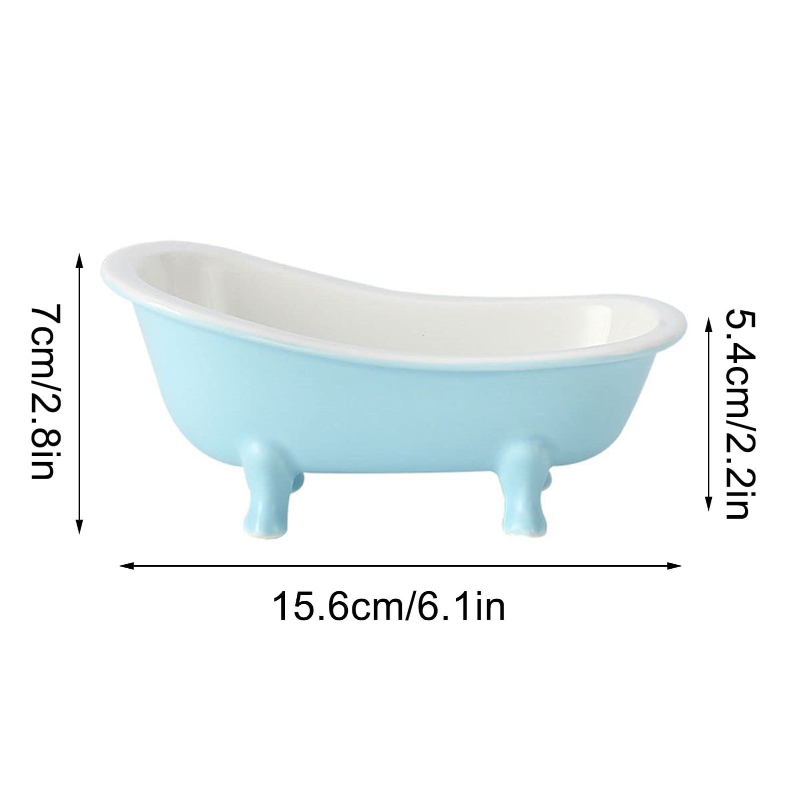 Ajauxi Mini Bathtub Bowl, Ceramic Mini Clawfoot Bathtub Soap Dish ...