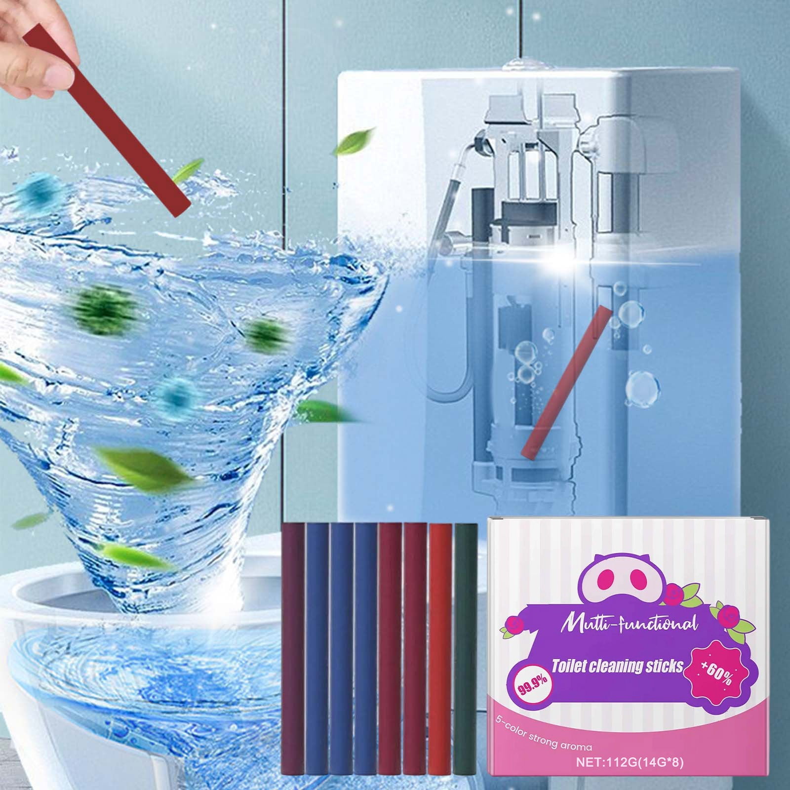 Ajauxi Toilet Tank Cleaner Toilet Cleaner Stick Drop in Tank Refresher ...