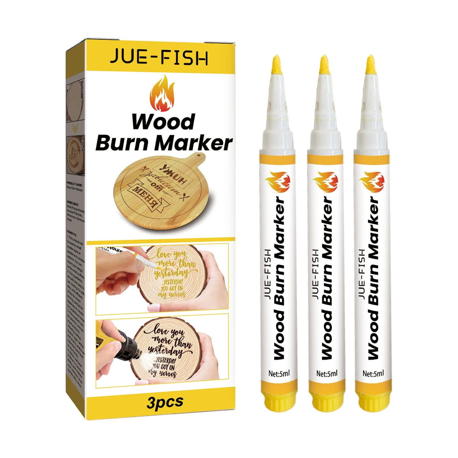 Ajauxi Wood Burn Marker Pen, Wooden Burning Gel Pen Used for Drawing ...