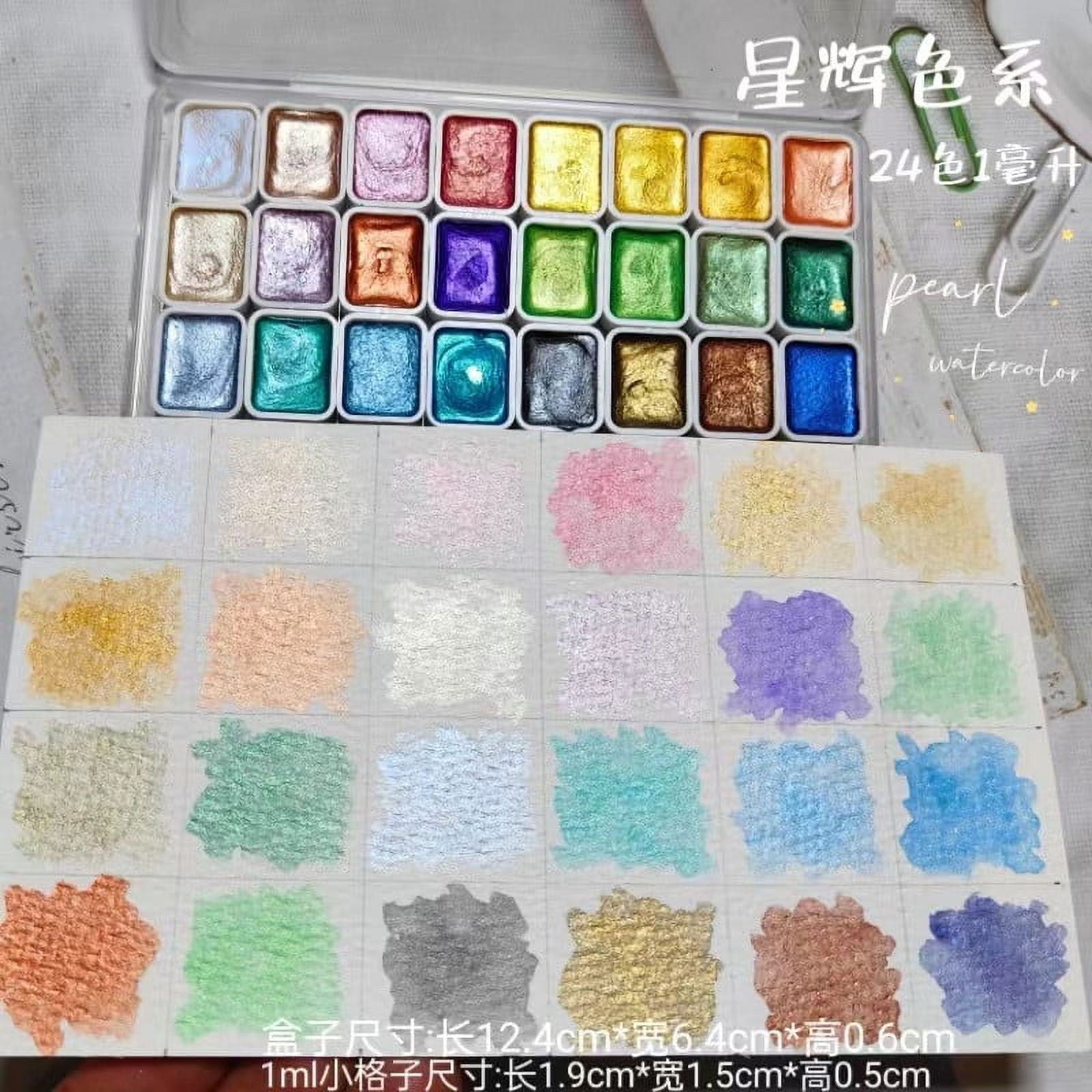 Ajauxi Color Shifting Watercolor Paint, 24 Colors Watercolor Painting ...