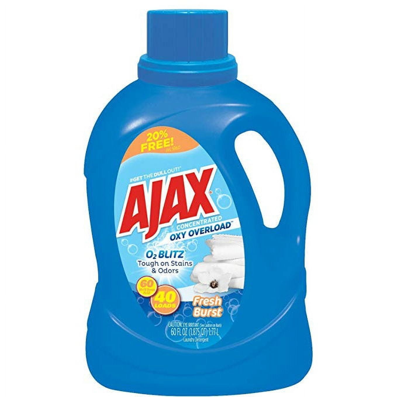 Ajax AJAXX37 Oxy Overload Liquid Laundry Detergent with O2 Blitz, 60 Oz ...