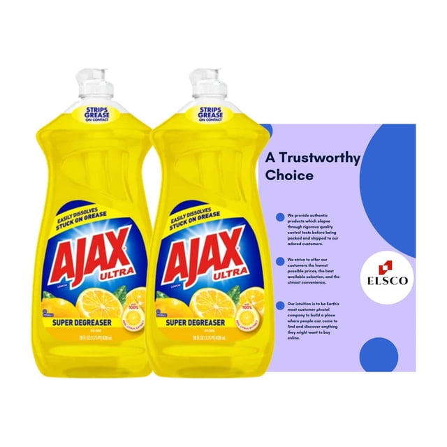 Ajax Dishwashing Liquid, Super Degreaser, Lemon, 28 Ounce, 2 Pack ...