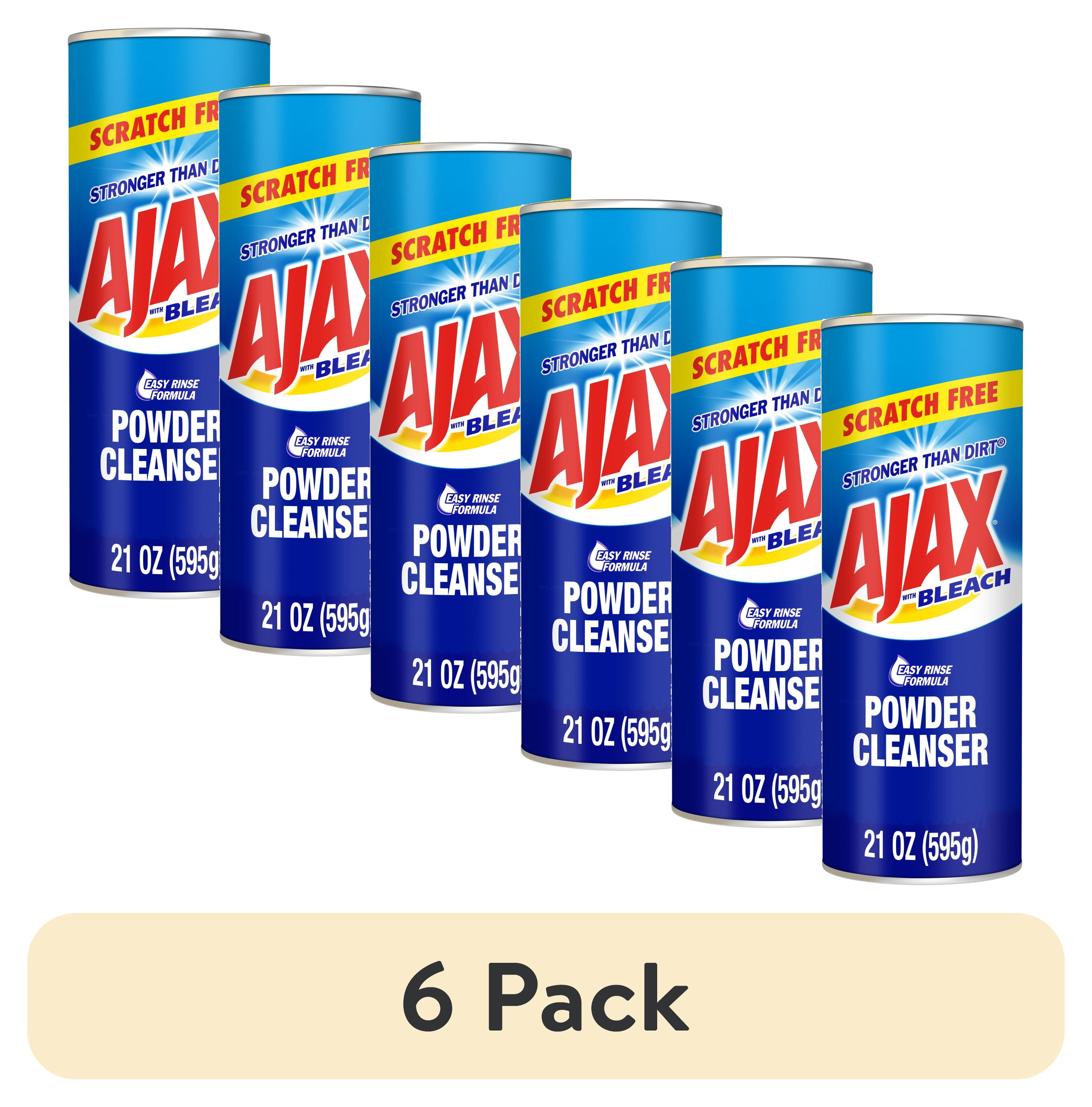 (6 pack) Ajax Powder Cleanser with Bleach, Scratch-Free Formula, 21 oz ...