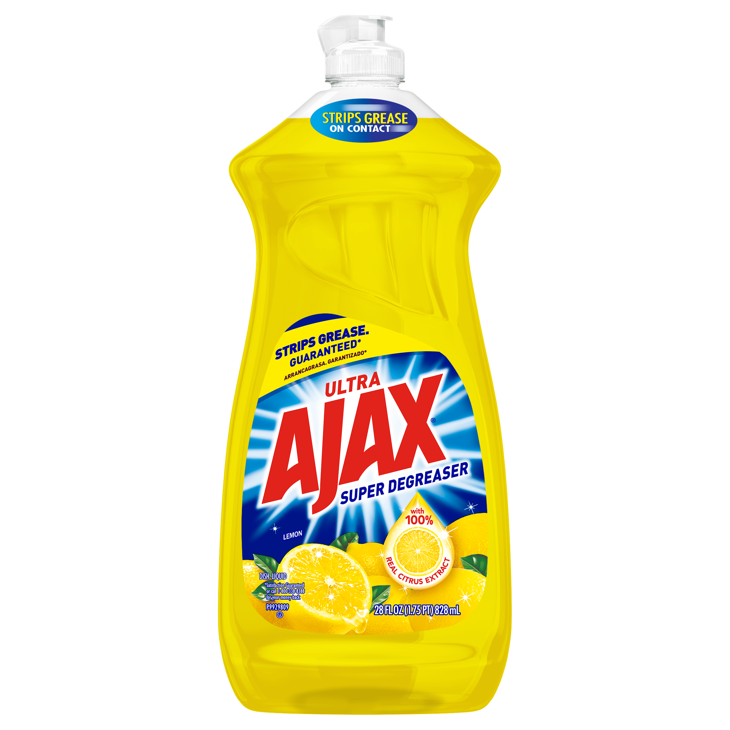 Ajax Ultra Liquid Dish Soap Lemon Scent, Super Degreaser, 28 oz Bottle ...