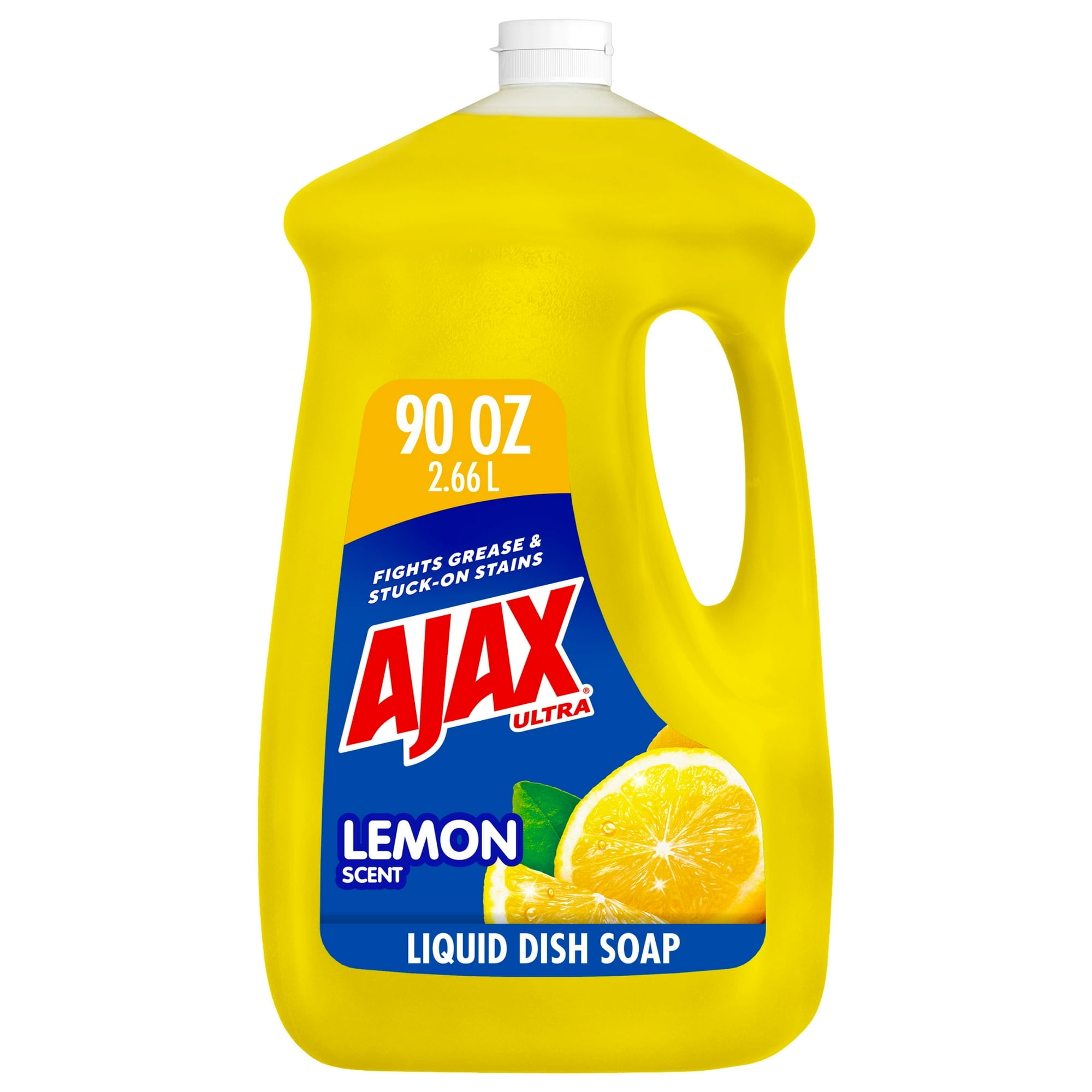 Ajax Ultra Liquid Dish Soap Lemon Scent, Super Degreaser, 90 oz Bottle ...